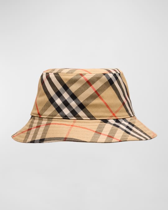 checked bucket hat