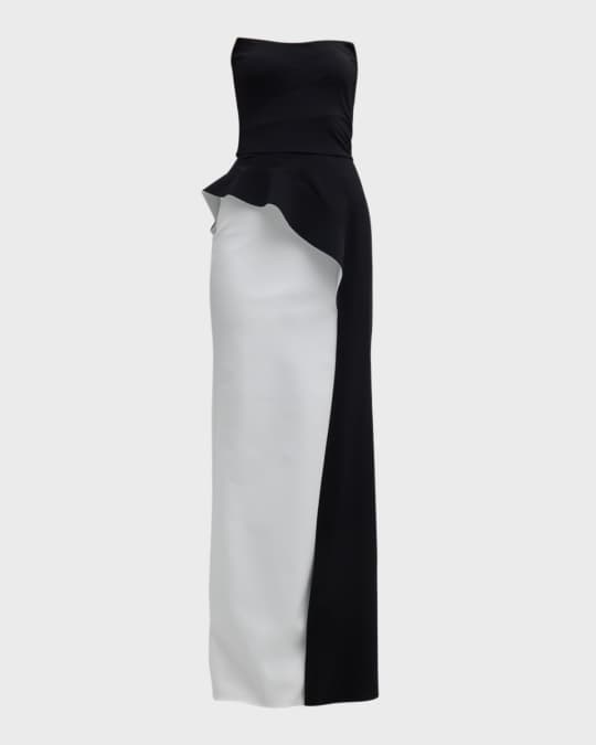 Chiara Boni La Petite Robe Strapless Two-Tone Column Gown | Neiman Marcus