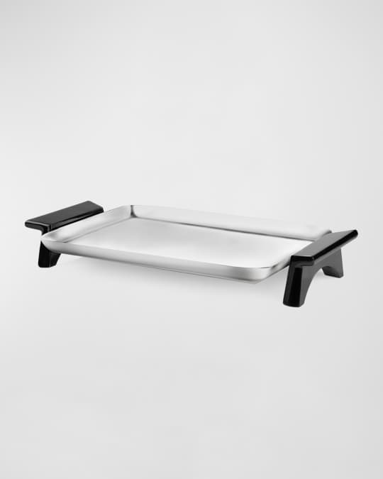 Nambe Circa Rectangular Tray with Footed Handles | Neiman Marcus