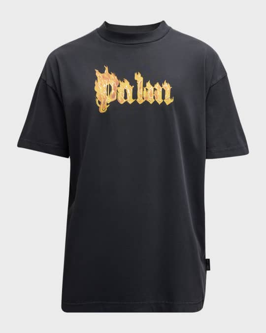Palm Angels Men's Burning Logo T-Shirt | Neiman Marcus