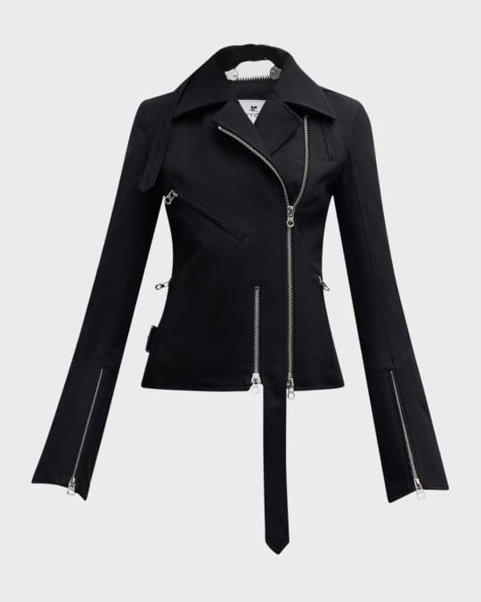 Courreges Modular Cotton Perfecto Jacket | Neiman Marcus