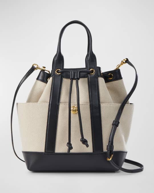 Veronica Beard Goody Drawstring Canvas Crossbody Bag | Neiman Marcus