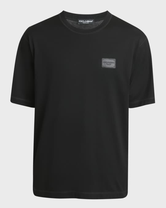 Dolce&Gabbana Men's Logo Plaque T-Shirt | Neiman Marcus