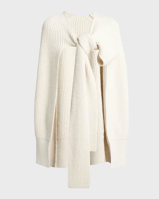 Jil Sander Rib Knitted Cape | Neiman Marcus
