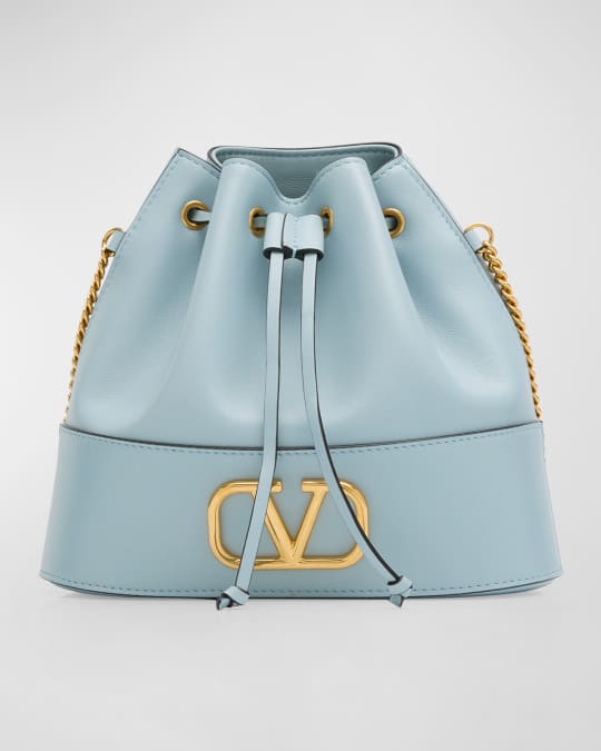 Valentino Garavani VLOGO Mini Leather Chain Bucket Bag | Neiman Marcus