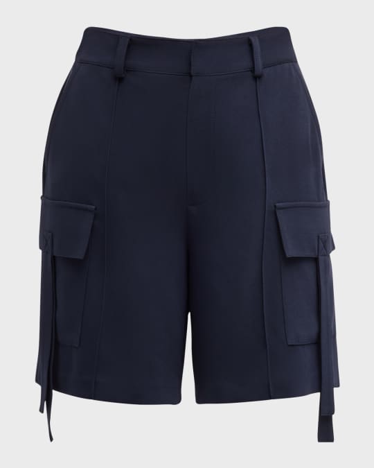 Cinq a Sept Odilia Relaxed Crepe Cargo Shorts | Neiman Marcus