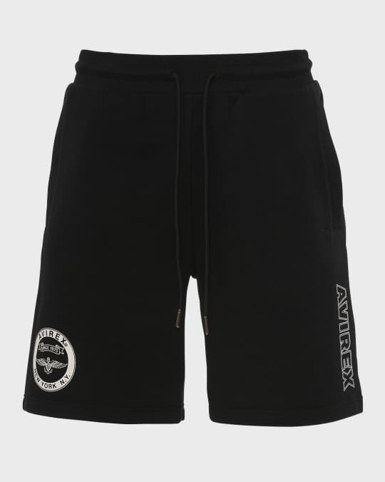 AVIREX Men's Stadium Drawstring Cotton Shorts | Neiman Marcus