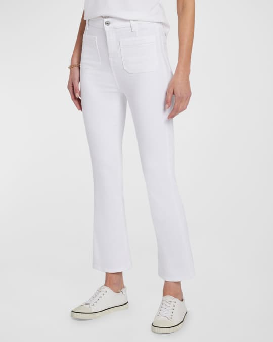7 for all mankind High-Rise Slim Kick-Flare Jeans with Patch Pockets ...