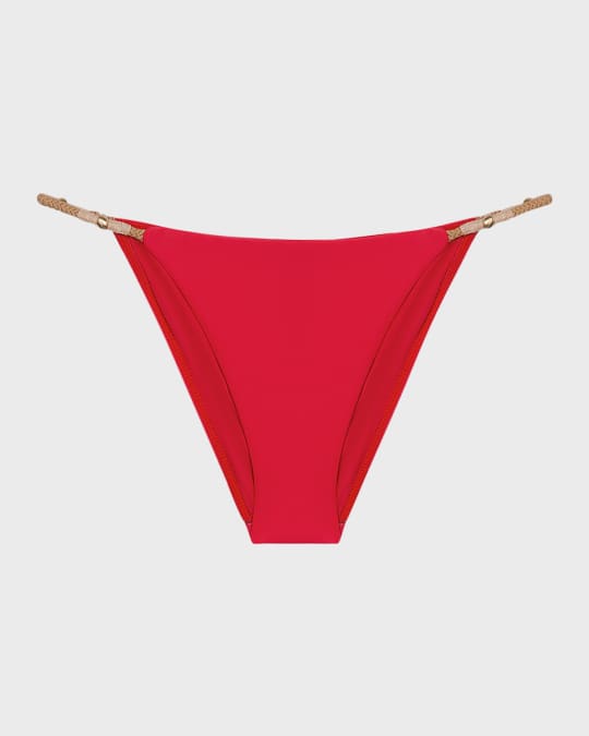 Vix Solid Layla Detail Full Bikini Bottoms | Neiman Marcus