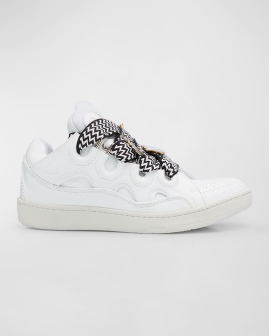 Lanvin x FUTURE Men's Curb Leather Low-Top Sneakers | Neiman Marcus