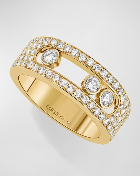 Messika Move Joaillerie 18K Yellow Gold Pavé Diamond Ring | Neiman Marcus
