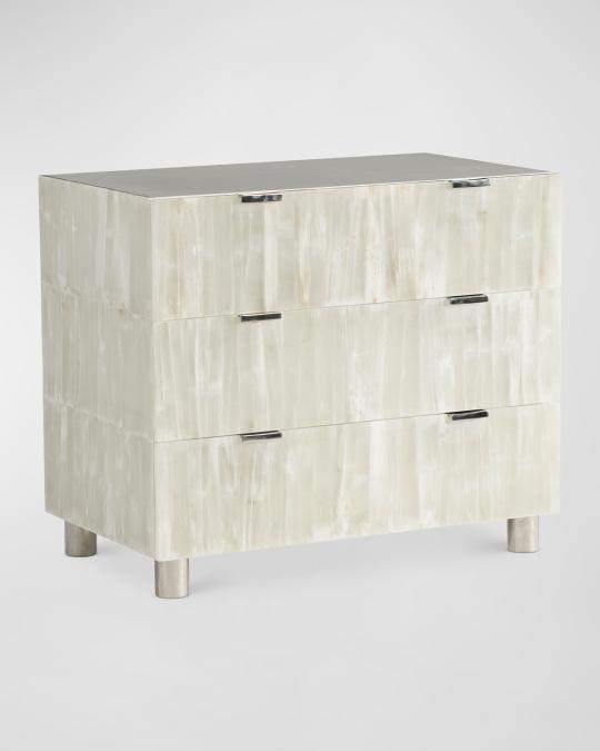 Bernhardt Interiors Salka Selenite 3-Drawer Nightstand | Neiman Marcus