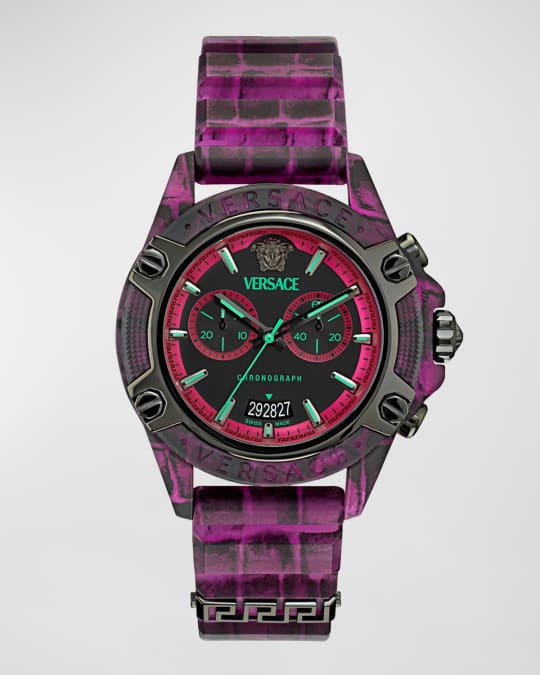 Versace Men's Icon Active Silicone-Strap Chronograph Watch, 44mm ...