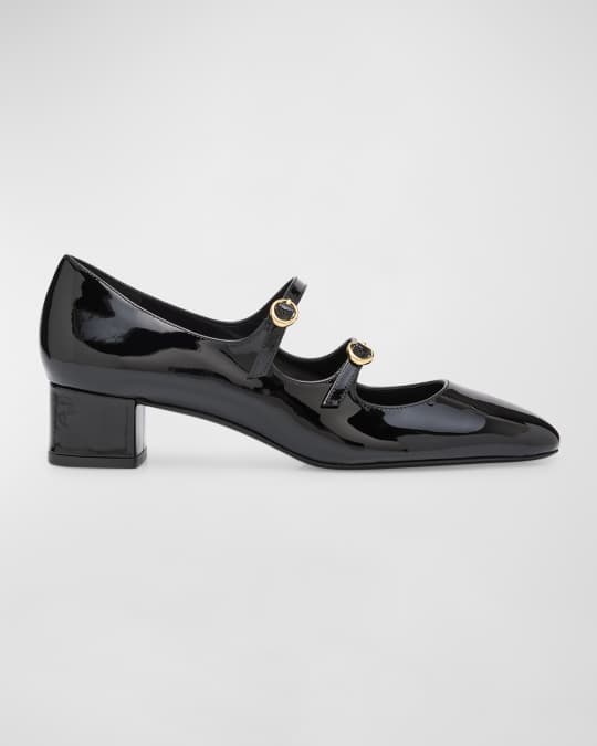 Stuart Weitzman Benni Patent Leather Mary Jane Ballerina Pumps | Neiman ...