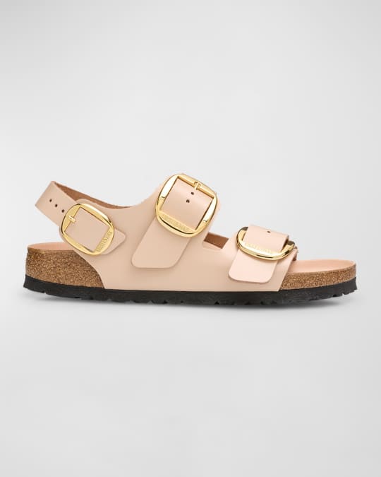 BIRKENSTOCK Milano Leather Dual-Buckle Slingback Sandals | Neiman Marcus