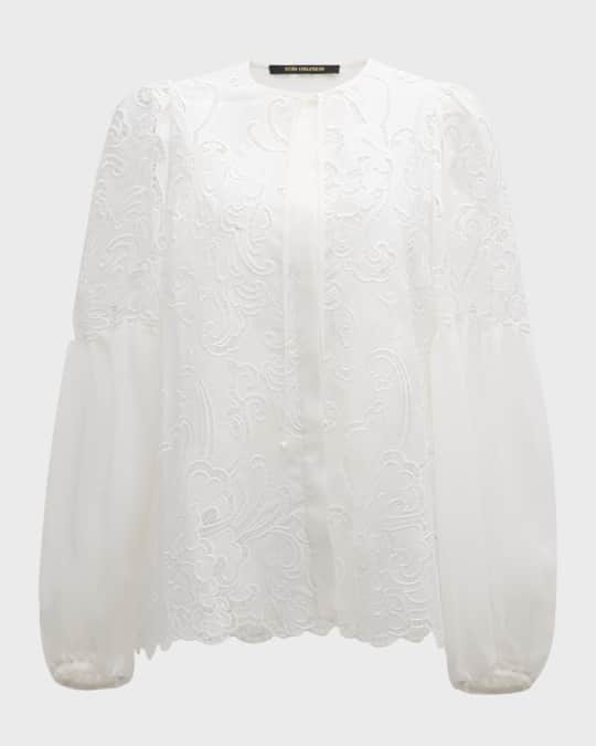 Kobi Halperin Joan Embroidered Cutout Blouse | Neiman Marcus
