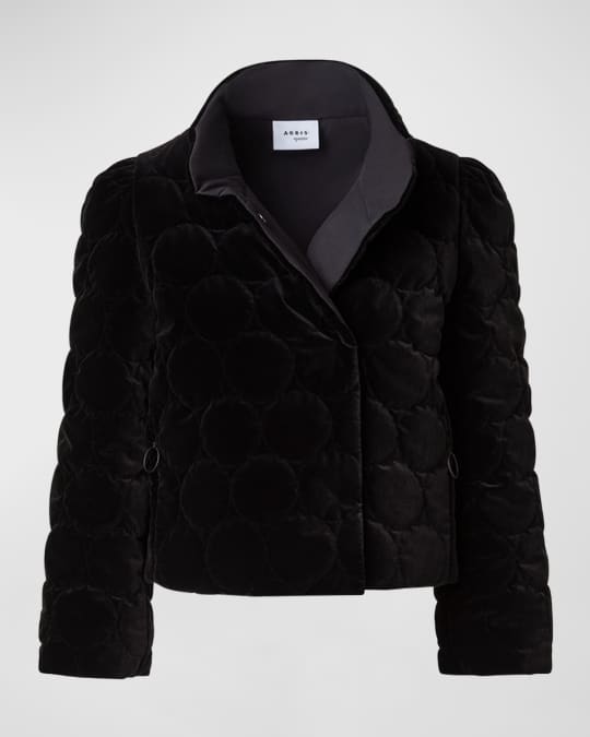 Akris punto Dot Quilted Techno Crop Puffer Jacket | Neiman Marcus