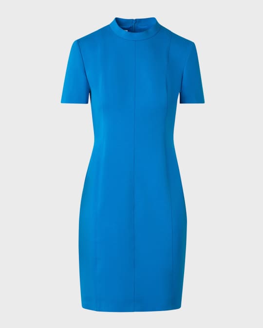 Akris punto Mock-Neck Felted Wool Jersey Mini Dress | Neiman Marcus