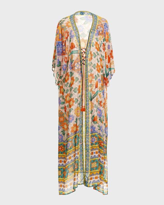 Agua Bendita Selma Tile Maxi Robe | Neiman Marcus