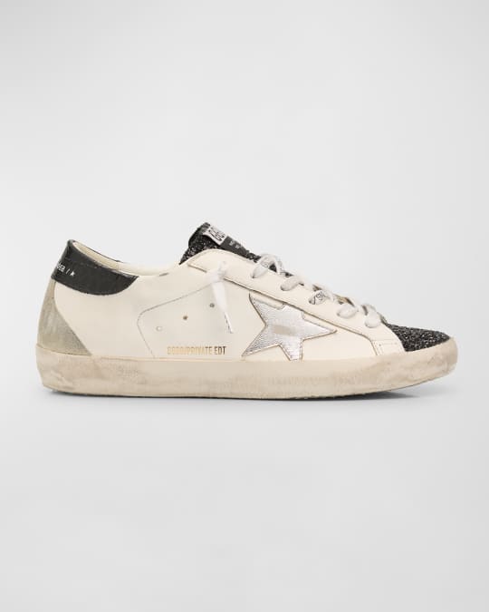 Golden Goose Super-Star Glitter Leather Low-Top Sneakers | Neiman Marcus