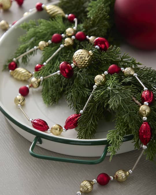 Neiman Marcus 72" Classic Glass Ornament Garland | Neiman Marcus