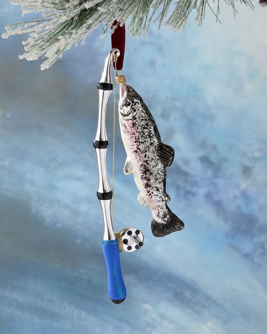 Neiman Marcus Fishing Rod With Fish Christmas Ornament | Neiman Marcus