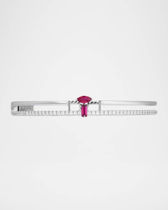 Miseno 18K White Gold Procida Double-Row Ruby and Diamond Bangle ...