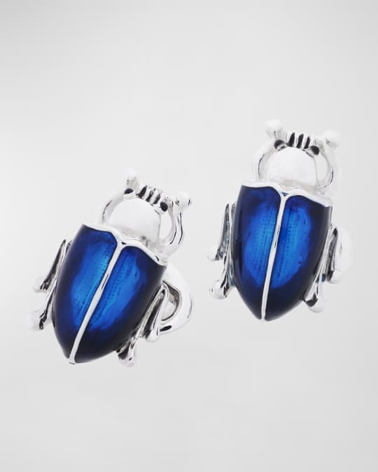 Jan Leslie Men's Sterling Silver Ombre Enamel Beetle Cufflinks | Neiman ...