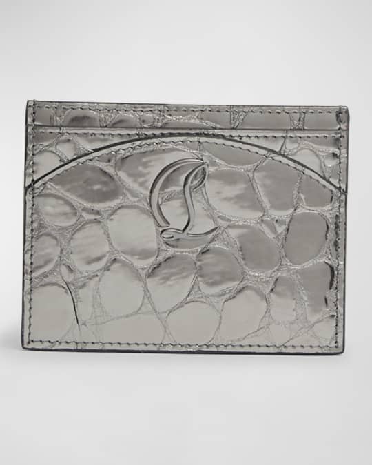 Christian Louboutin Loubi54 Card Holder in Croc-Embossed Leather ...