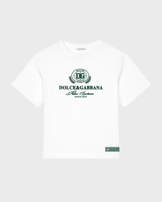 Dolce&Gabbana Boy's Oval Logo-Print T-Shirt, Size 8-14 | Neiman Marcus