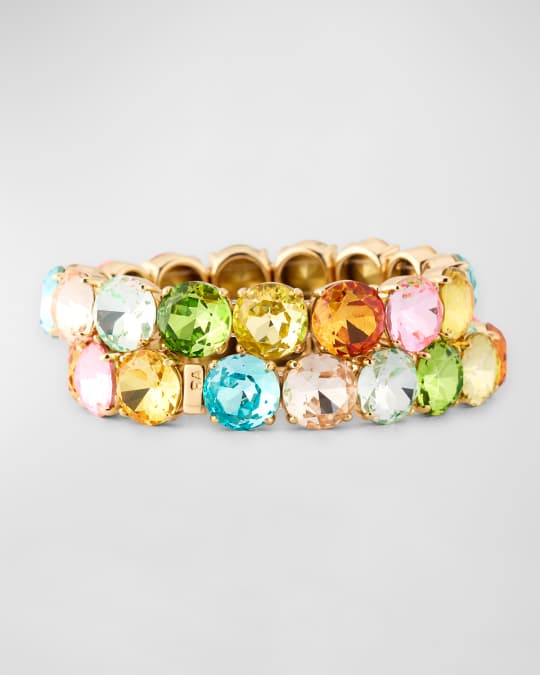 Roxanne Assoulin Rainbow Round Paste Bracelet, Set of 2 | Neiman Marcus
