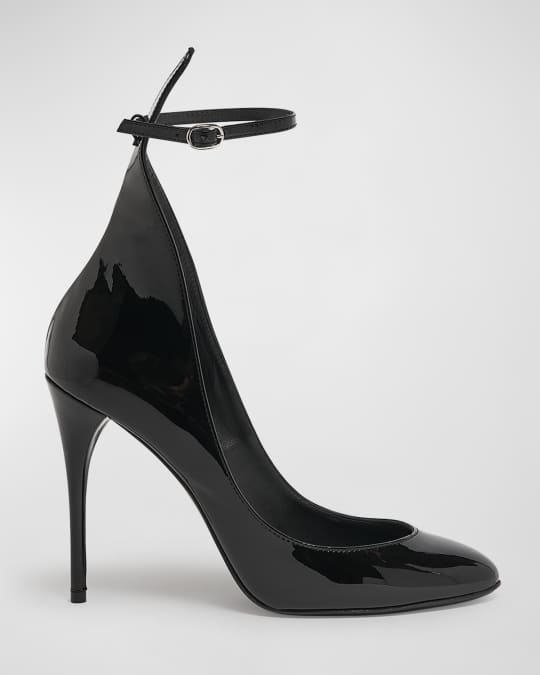 ALAIA Patent Ankle-Strap Stiletto Pumps | Neiman Marcus