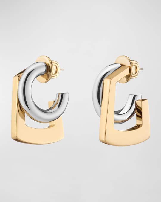 DEMARSON Tina Two-Tone Hoop Earrings | Neiman Marcus
