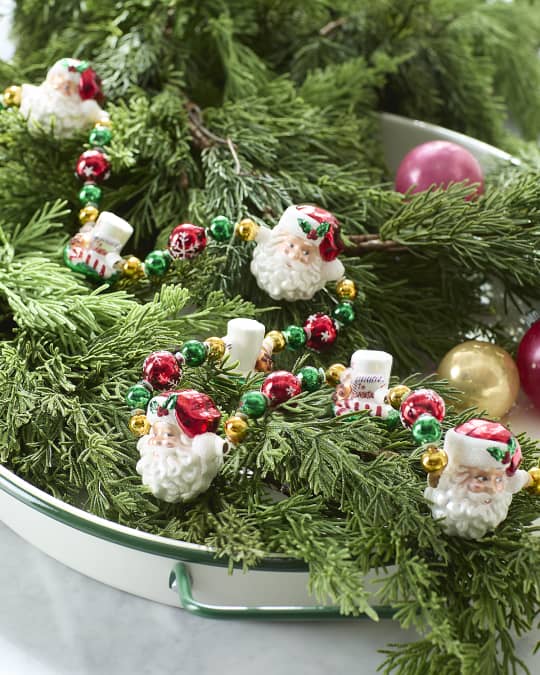 Christopher Radko 36" Snack Time Santa Garland | Neiman Marcus