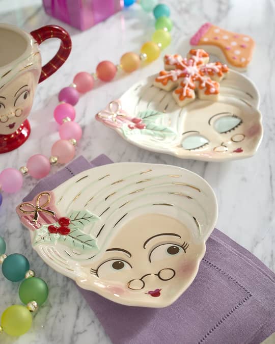 Glitterville Madame Noel Christmas Plates, Set of 2 | Neiman Marcus