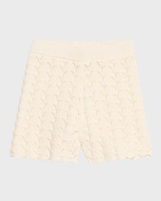 Loulou De Saison Crochet Knit Shorts | Neiman Marcus
