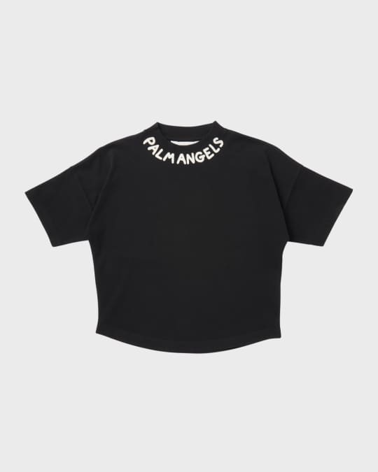 Palm Angels Girl's Contrast Logo-Print T-Shirt, Size 14 | Neiman Marcus