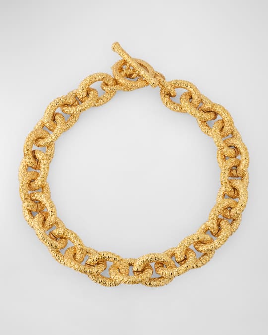 Kenneth Jay Lane Textured Link Toggle Necklace | Neiman Marcus