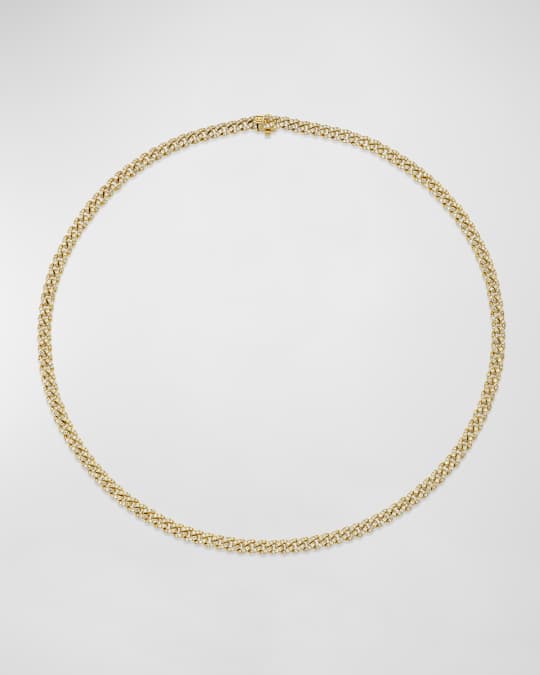Sydney Evan 14K Gold and Diamond Pavé Link Necklace, 4mm | Neiman Marcus