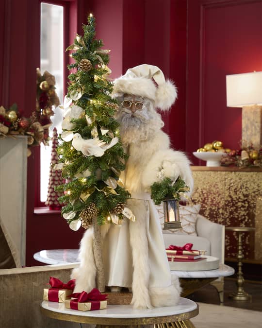 Ditz Designs By The Hen House Golden Noel Black Santa, 29" | Neiman Marcus