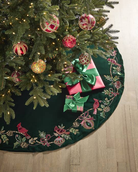 Neiman Marcus Classic Christmas Cardinal Tree Skirt | Neiman Marcus