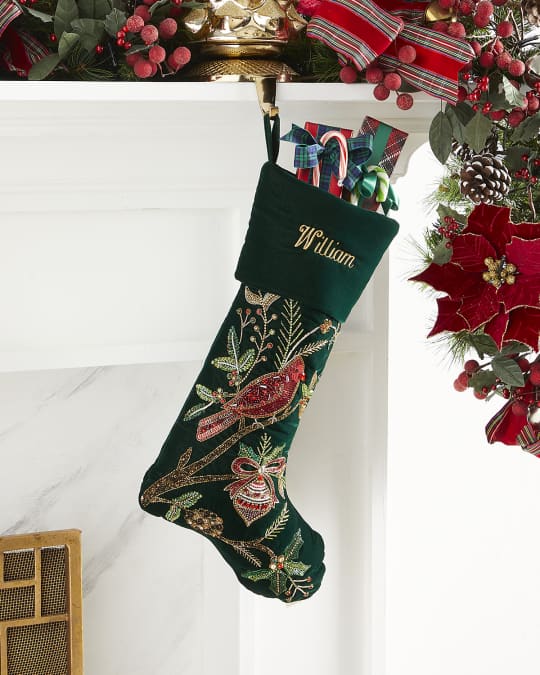 Neiman Marcus Personalized Christmas Cardinal Stocking | Neiman Marcus