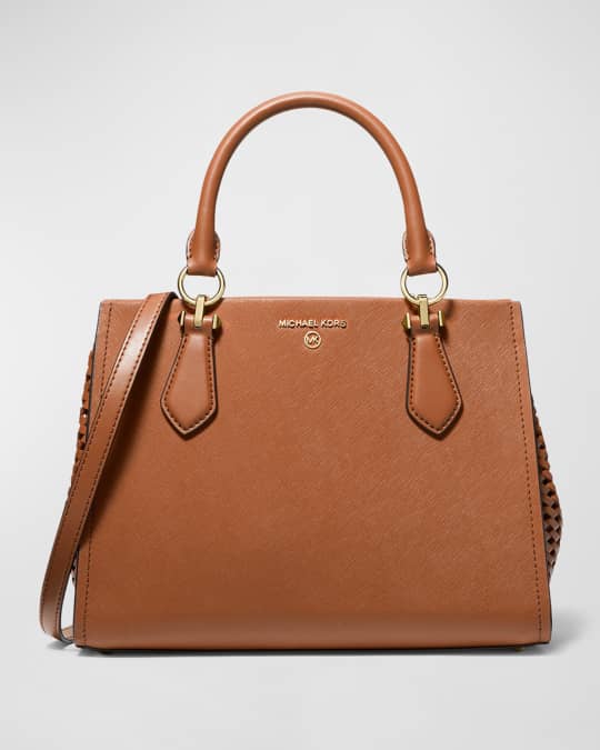 MICHAEL Michael Kors Marilyn Medium Woven Leather Satchel Bag | Neiman ...