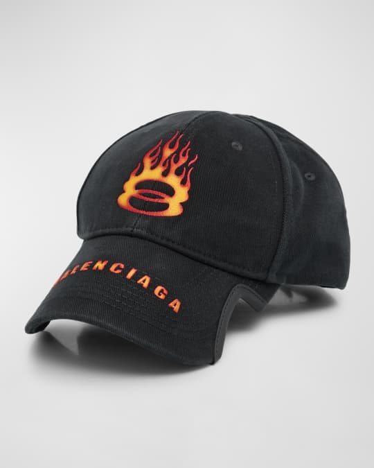 Balenciaga Men's Flame Logo Baseball Cap | Neiman Marcus