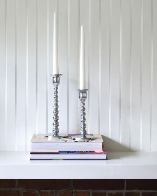 Mariposa Pearled Small Silver Candlesticks, Set of 2 | Neiman Marcus