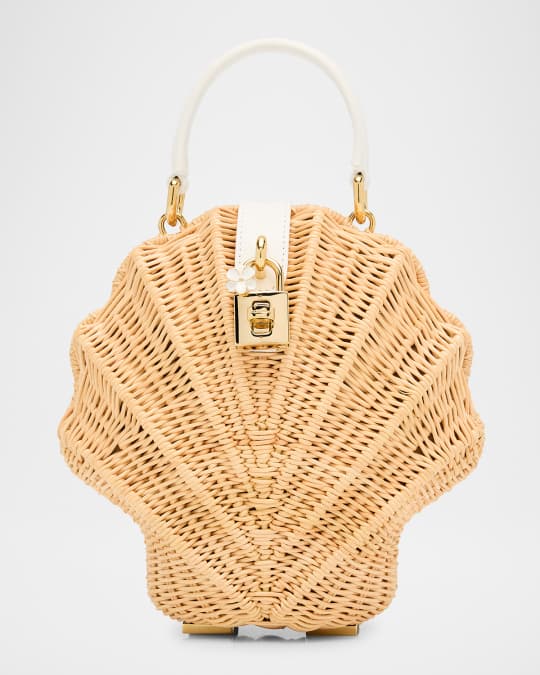 Dolce&Gabbana Raffia Seashell Top-Handle Bag | Neiman Marcus
