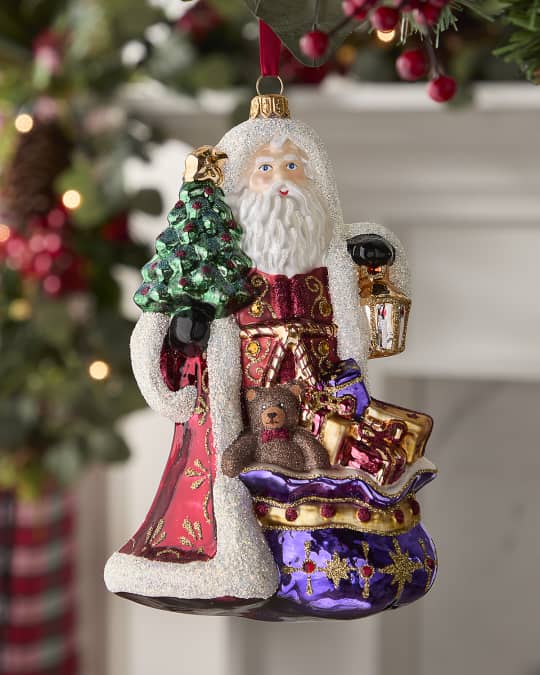 Neiman Marcus Santa with Tree and Sack Christmas Ornament | Neiman Marcus