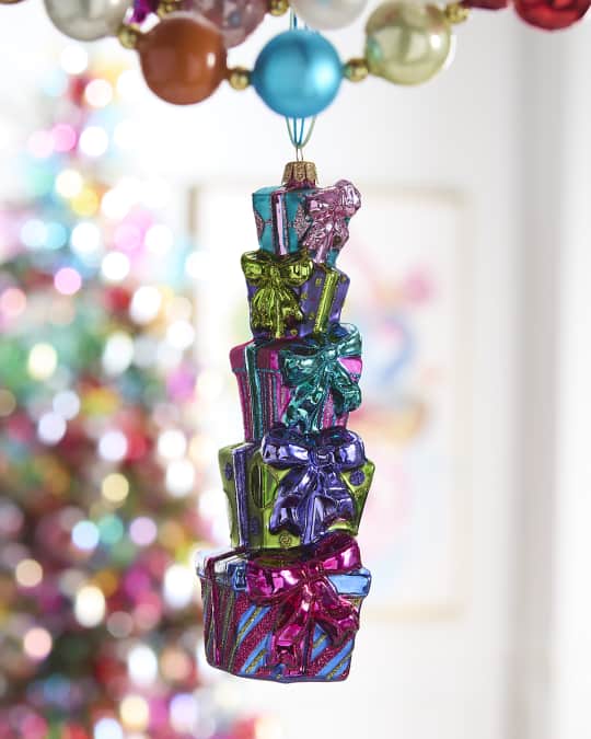 Neiman Marcus Present Stack Ornament | Neiman Marcus