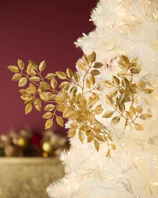 Jim Marvin 30" Metallic Mini Leaf Branch Spray | Neiman Marcus
