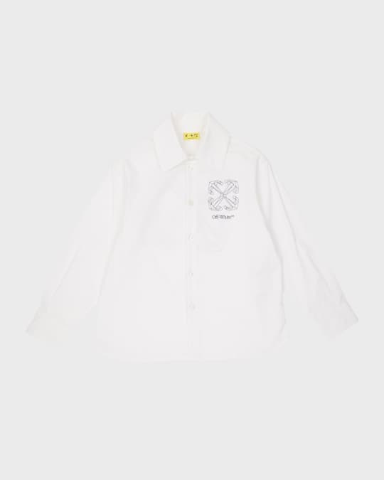 Off-White Boy's 3D Logo-Print Arrow Graphic Button Down Shirt, Size 4 ...